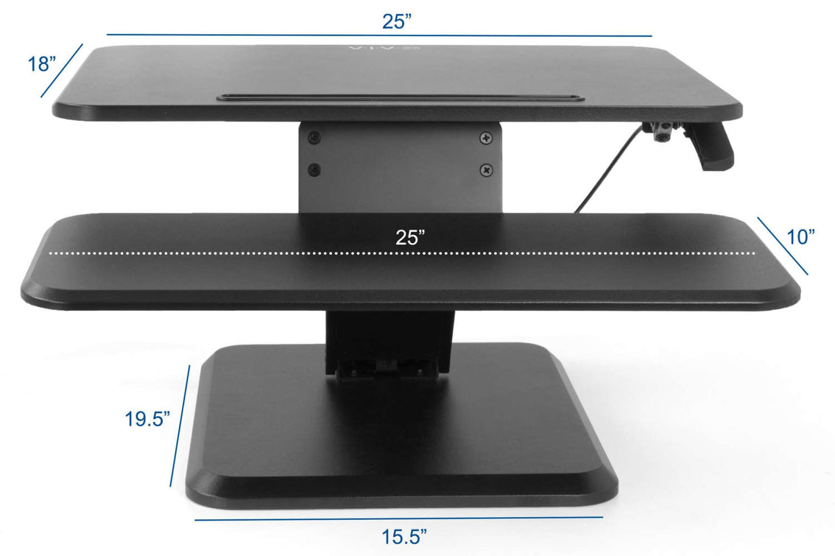 Vivo 25" Wide Compact Adjustable Height Sit Stand Desk Converter- Blac ...