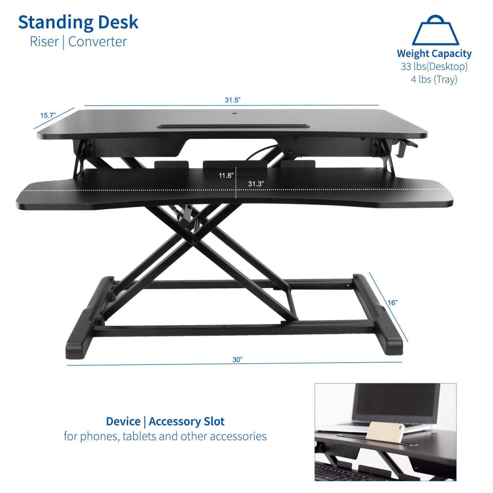 Vivo 32" Wide Adjustable Sit Stand Desk Converter – Ergo Standing Desks