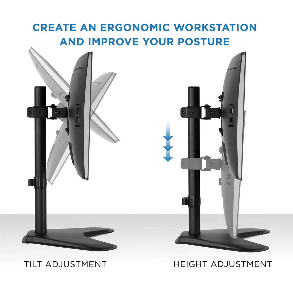Mount-It Freestanding Adjustable Single Monitor Desk Stand – Ergo ...