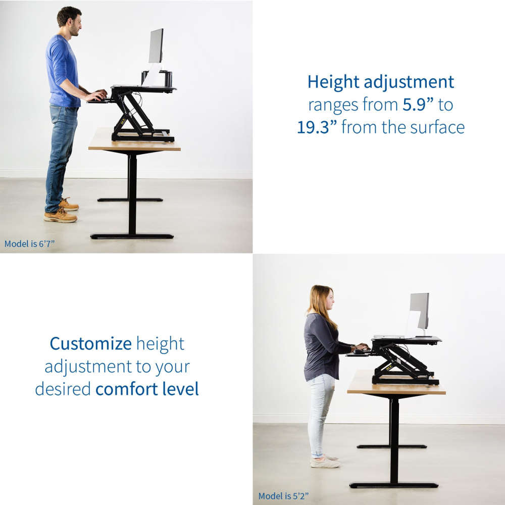 Vivo 36" Wide Adjustable Height Deluxe Standing Desk Converter – Ergo ...