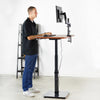 Vivo 43" Wide One Column Electric Adjustable Height Standing Desk ...