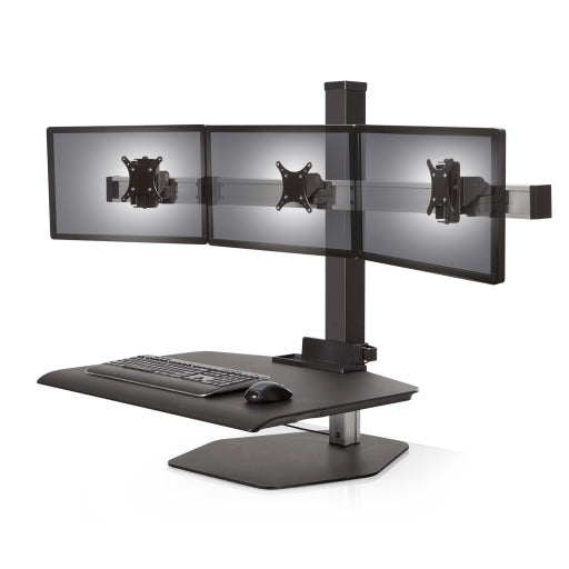 Innovative Winston Workstation Triple Monitor Adjustable Standing Desk ...