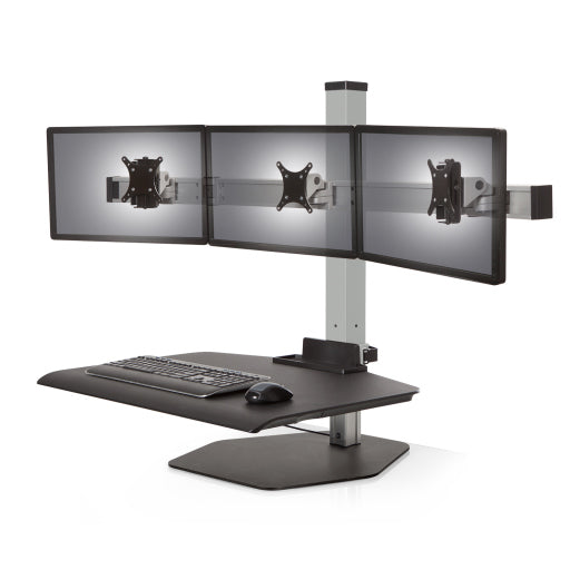 Innovative Winston Workstation Triple Monitor Adjustable Standing Desk ...